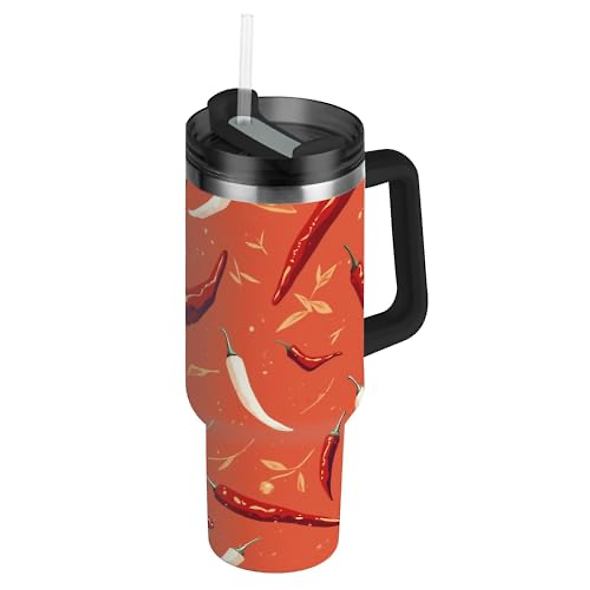 linqin Retro Peppers Vacuum Insulated Tumbler with Lid and Straw 30 oz Kids Water Bottles Reusable Travel Tea Mug for School, Daycare, Camp