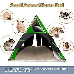 Y-DSIWX Guinea Pig Hideout Cozy Hamster House Cave for Bunny Chinchilla Hedgehog Small Animal Hearts Chain Pattern