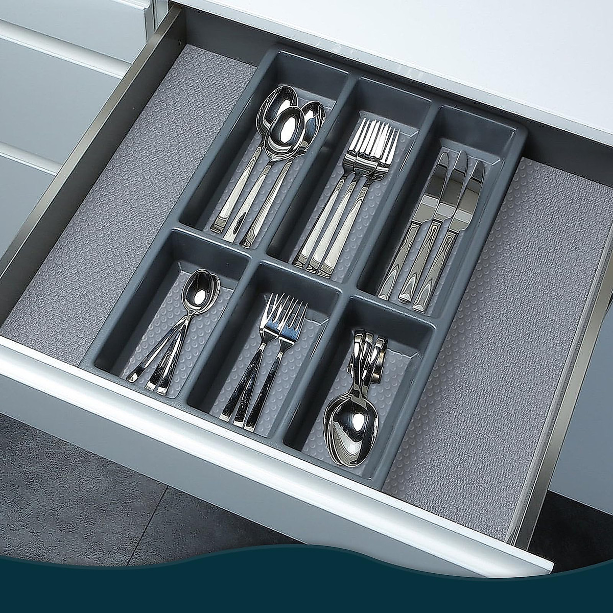 Shelf Liners for Kitchen Cabinets Non-Adhesive & Washable,Non Slip Cabinet Liners for Shelves Waterproof & Oil Proof,Clear Plastic Drawer Liner,Easy to Cut & Food-Grade EVA Material 12'' x 10' CT-1210