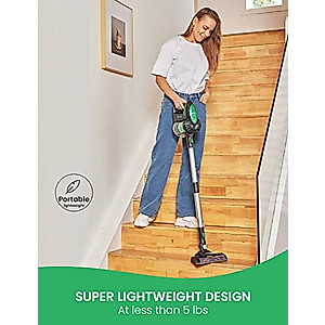 Vactidy Cordless Vacuum Cleaner, Lightweight Stick Vacuum with 20Kpa Suction, Detachable Battery, Max 35mins Runtime, 6 in 1 Handheld Vacuum Cordless for Hard Floor Carpet Pet Hair