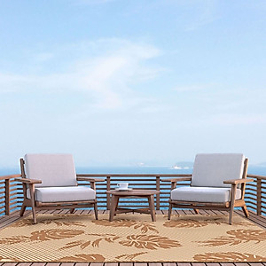 Tommy Bahama Palm Coastal Indoor/Outdoor Area Rug, Beige/Brown, 7'10"x10'2"