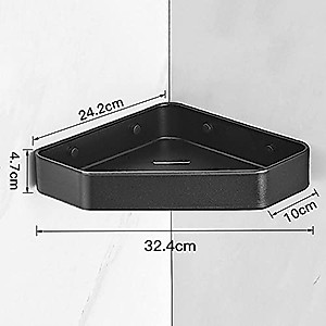 FVRTFT Shower Shelves Wall Mounted Shower Rack Corner Shower Shelf No Drilling Self Adhesive space aluminum for kitchen bathroom-black_3-story