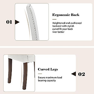 Sweetcrispy, Modern Upholstered Fabric Dining Nailhead Back and Wood Legs, Mid-Century Accent Side Chair for Living Room, Bedroom, Kitchen, Set of 4, Grey