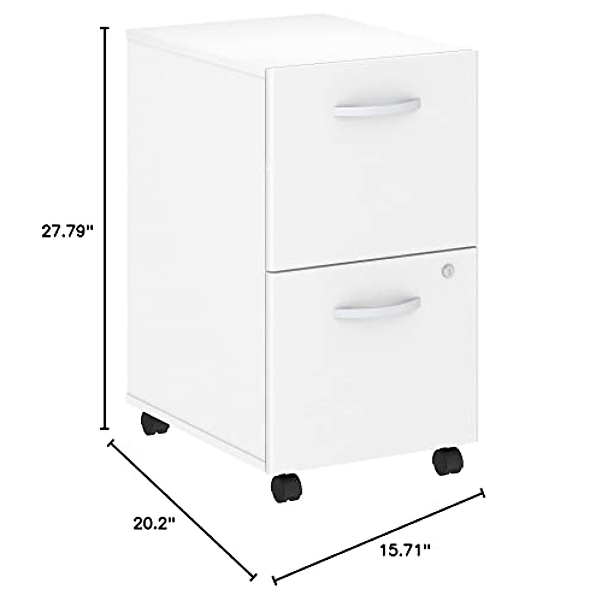 Bush Business Furniture Studio C 2 Drawer Mobile File Cabinet in White