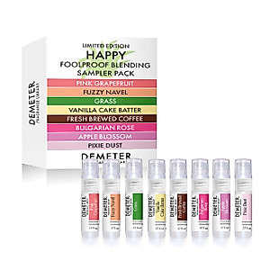 DEMETER Happy Foolproof Blending Set, Pink Grapefruit, Fuzzy Navel, Grass, Vanilla Cake Batter, Fresh Brewed Coffee, Bulgarian Rose, Apple Blossom, Pixie Dust, Set of 8 Perfumes