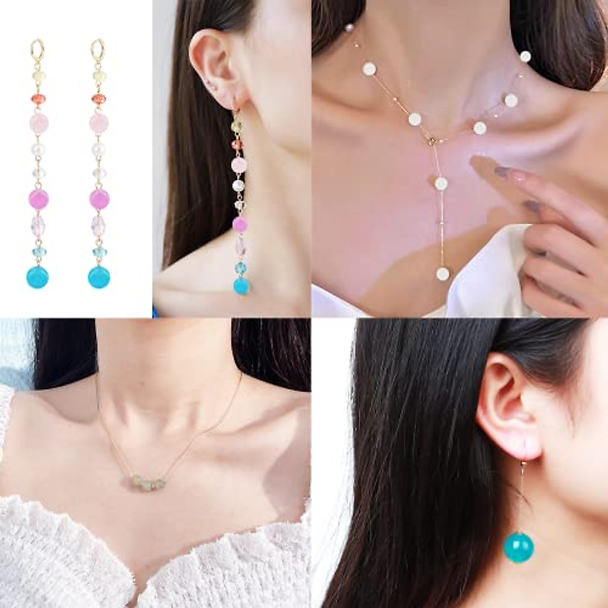 1000Pcs 8mm Glass Beads for Jewelry Making kit with Rondelle Spacer Beads, 24 Color Crystal Beads for Bracelet Making Round Glass Beads Gemstone Beads Bracelet Beads Bulk for DIY Earrings Necklaces