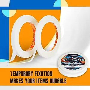 YONGJIN Double-Sided Fabric Tape (2 Rolls) - No Sewing or Ironing Required, Perfect for Quick Clothing Repairs, Fabric Bonding, Adhesive Cloth Tape for Hemming and DIY Crafts (1/4inch+1/2inch)