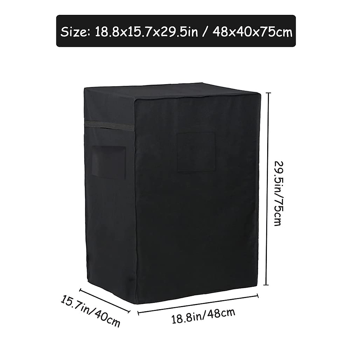 BOSKING Patio Mini Refrigerator Cover Outdoor Fridge Dust Cover with Storage Pocket 420D Heavy Duty Waterproof Chest Freezer Cover Compact Refrigerator Covers Square Furniture Protective Cover