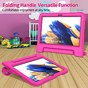 RTOBX Kids Case for Samsung Galaxy Tab A8 10.5 Inch 2022, Galaxy Tab A8 Case with Screen Protector, Shockproof Handle Stand Case for Samsung Galaxy Tab A8 10.5” 2022 (SM-X200/SM-X205/SM-X207), Pink