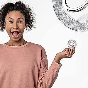 Magnetic Phone Ring Holder for magsafe,DATIMIRA Glitter Magnetic Grip Compatible with iPhone 15 14 13 12 Pro max,Pro,Plus,Mini Mag Safe Accessories,Adjustable Kickstand Wireless Charging,Silver