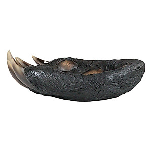 Ebros Rustic Large Long Claws Bear Paw Fruit Platter Serving Bowl Plate 11.5"Wide For Fruits Treats Candies Cookies Tabletop Decor Of Grizzly Bears Black Bears Wildlife Animal Kitchen Dining Accessory