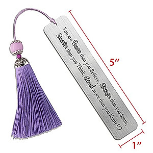 DYJYBMY You are Braver Than You Believe, Metal Engraved Bookmark, Teacher Gift, Book Club Gift for Women Men Friends, Inspirational Gifts for Women, Girls, Daughters