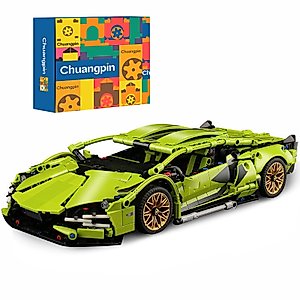 CHUANGPIN Speed Cars Building Kit Compatible with Lego Set for Adutls,Technic Champions Car Building Model Set,1:14 Cars for Boys 8-14 Years(1280pcs)