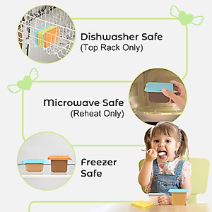 Giichen Baby Food Lids Compatible with Gerber Food Containers, BPA Free Silicone Baby Food Containers Lids for Baby Food Storage, Reusable and Dishwasher Safe - 4 Pack (Container not Included)