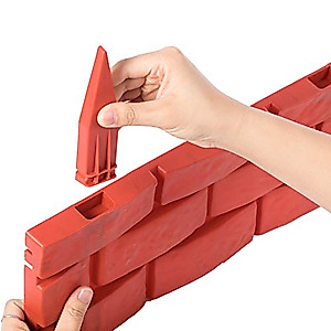 Gardenised Outdoor Brick Stone Gate Lawn Edging Pack of 8, Red