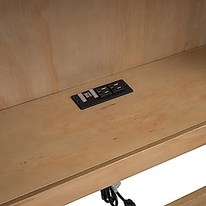 HomSof Size Daybed with Trundle,L-Shaped Bookcases,Storage Cabinets and USB Ports, Twin-L, Wood