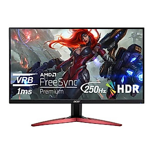 Acer Nitro 24.5" Full HD 1920 x 1080 PC Gaming Monitor | Up to 250Hz Refresh |1 x Display Port 1.2 and 2 x HDMI 2.0 Ports | KG251Q Zbiip & Intel Core i5 Core 12400F Desktop Processor 18M, 4.40 GHz