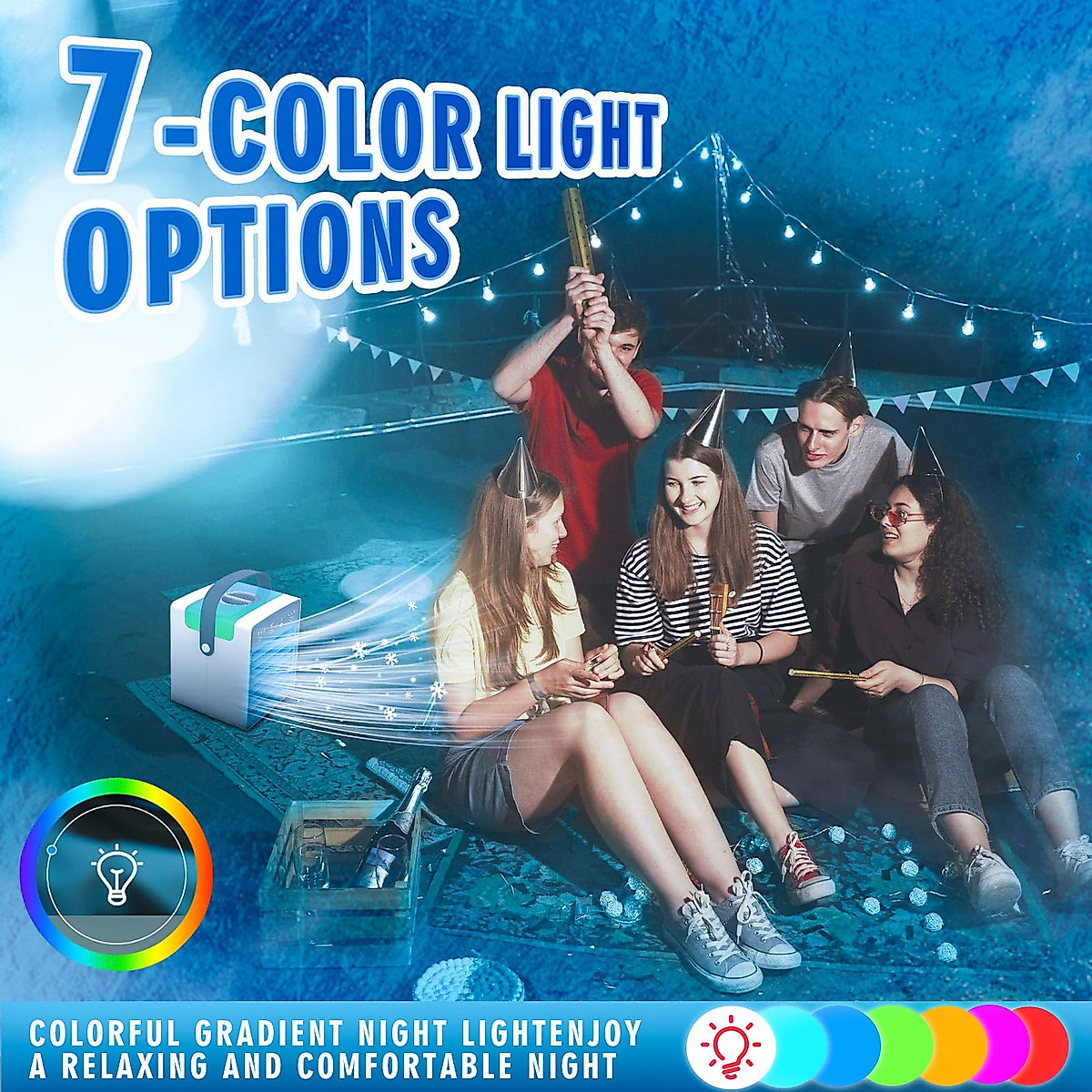 USB Portable Air Conditioner Fan, Rechargeable Evaporative Mini AC Fan with 3 Adjustable Speeds, Small Mini AC with Timer, Hand Held Personal Air Cooler for Desk, Bedroom, traveling & Camping, White