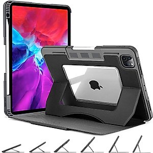 OCYCLONE iPad Pro 11 inch Case 4th/3rd/2nd/1st Gen 2022/2021/2020/2018, 6 Viewing Angles Magnetic Stand + Pencil Holder + Auto Wake/Sleep Protective Case for iPad Pro 11 inch, Black