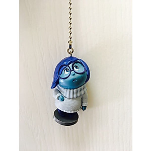 Inside Out Sadness 3" PVC Fan Light Lamp Pull Rare Figurine Figure Collectible Blue Girl