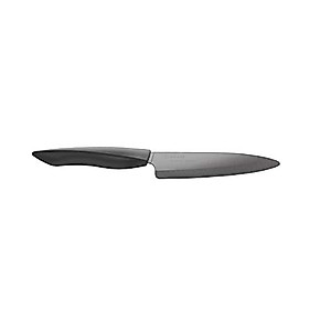 Kyocera Innovation Series Ceramic 5" Slicing Knife, with Soft Touch Ergonomic Handle-Black Blade, Black Handle