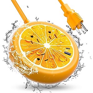 USB C Power Strip PD 20W, 1500Joules Waterproof Surge Protector with 3 Outlets and 2 USB Ports, 6 ft Extension Cord, Safe and Cute for Home Office Kitchen Outdoor Patio