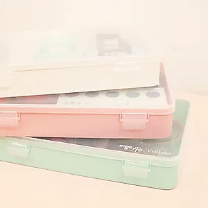 Craftelier - Organiser Box with 1 Compartment for Cardmaking, Scrapbooking and Craft Materials | Dimensions Approx. 26.5 x 17.8 x 4.2 cm (10.4" x 7" x 1.65") - Transparent and Turquoise Colour