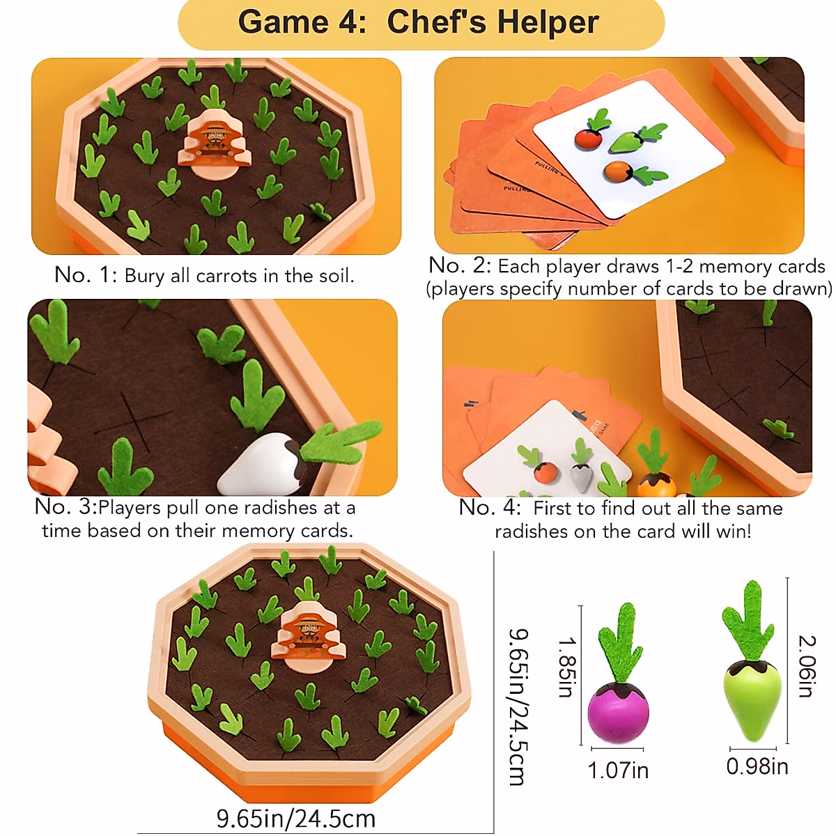 COLVWOFA Montessori Toys for Toddlers 3 4 5 Years Old Boys Girls Baby, Vegetable Garden Toys Memory Game, Early Educational Toys and Birthday Gift for Kids 3-5