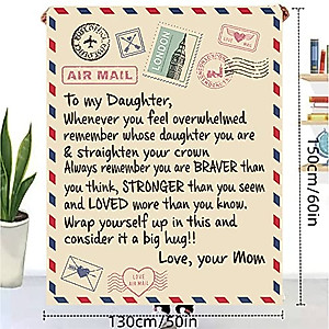 Daughter Gifts to My Daughter Blanket from Mom Ultra Soft Cozy Warm Flannel Throw Blankets for Bed Couch Bedroom Sofa Birthday Christmas Valentines Day Gifts for Daughters 60"x50"