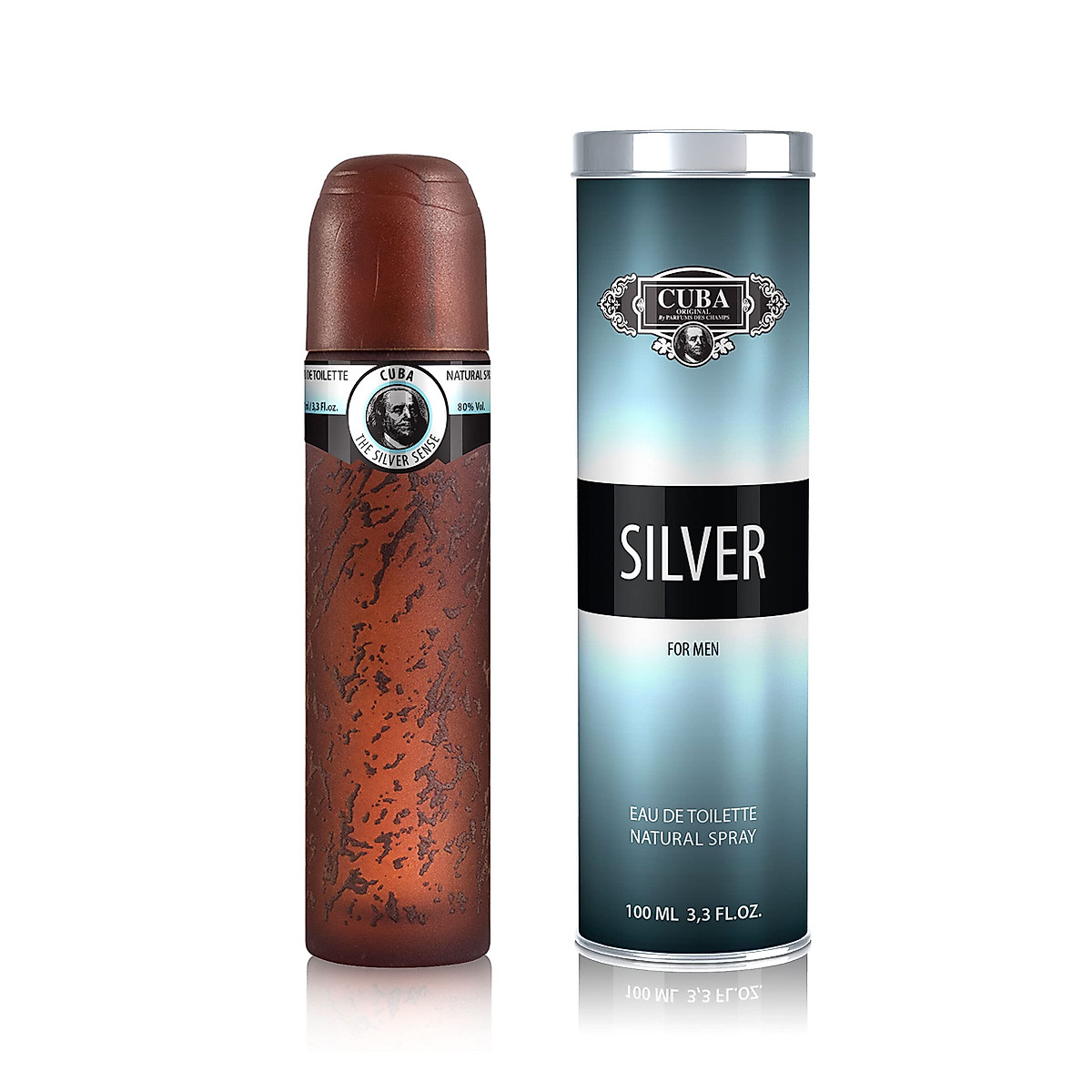 Cuba Silver Eau De Toilette Spray for Men, 3.3 Ounce