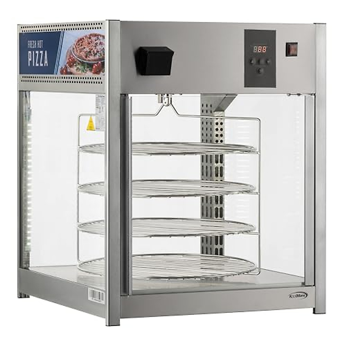 KoolMore 18 in. Commercial Pizza Display Warmer with 4 Rotating Racks in Stainless-Steel (KM-HPD4-18)