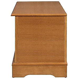 Bowery Hill Cedar Wood Storage Blanket Chest Bench in Honey Brown