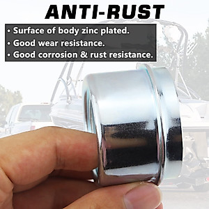 GREPSPUD 4pcs 1.98'' Trailer Hub Bearing Dust Caps, Trailer Axle Dust Cap Cup Wheel Center Grease Cover Caps & 4pcs Extra Rubber Plugs for 2000 to 3500 lb Boat Trailer Dexter EZ Lube Trailer Camper RV