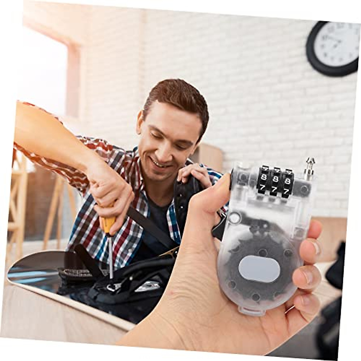 NOLITOY 2pcs Snowboard Security Lock Snowboard Locks Boots Safety Lock Portable Lock Stroller Locks Coded Lock Baby Snowboard Bike Compact Lock Sporting Goods Steel Wire Travel Telescopic