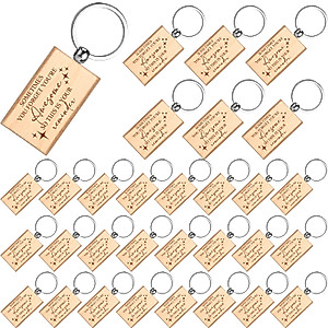 Fumete 20 pcs Employee Appreciation Gifts Keychains Bulk Inspirational You Are Awesome wooden Keychains for Staff Teacher Social Worker