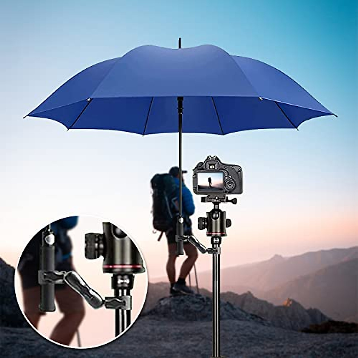 Sequpr Camera Clamp Mount for Gopro, Super Clamp Adapter Double Head Multifunction Holder for Motorcycle, Photography Light Fixture Bracket,Umbrella,Selfie Stick,Reflector