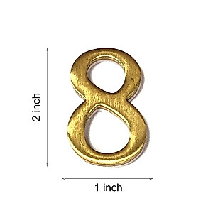 1Pcs Mailbox Numbers 2 Inch Brass House Numbers for Outside,Self Adhesive 3D Address Numbers for House, Apartment, Office, Hotel Room, Mailbox Signs,Brass (No.5)