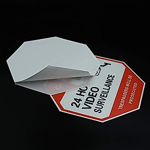 Video Surveillance Sign 10 Pack, CCTV 24 Hour Warning Sticker Door Window Yard Sign, Indoor & Outdoor Use (2-6x6", 8-3x3" Decal)