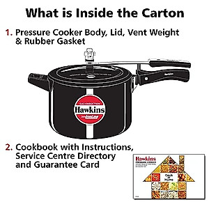 Hawkins 5 Litre Instaa Pressure Cooker, Induction Inner Lid Cooker, Tall Body Hard Anodised Cooker, Best Black Cooker, Black (IIH50)