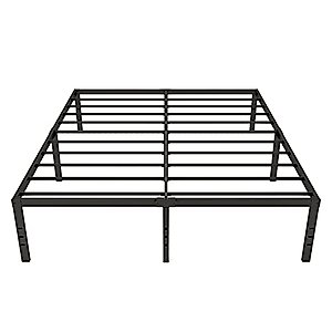 DURISO King Size Bed Frame 18 Inch High King Bed Frame Platform Heavy Duty Sturdy Metal Steel Max 3500lbs Easy to Assemble No Box Spring Needed Black