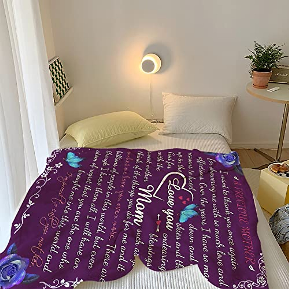 Gifts for Mom, Flannel Blanket to My Mom from Daughter Son,Birthday Gifts for Mom,Mother Day's,Christmas,Soft Bed Throw Blanket