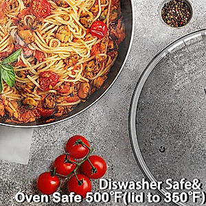 Cook N Home Pots and Pans Nonstick Ceramic Kitchen Cookware Sets Include Saucepan, Frying Pans, Stockpot with Lids, Nylon Utensils, 10-Piece, Heavy Gauge, Black & Gray