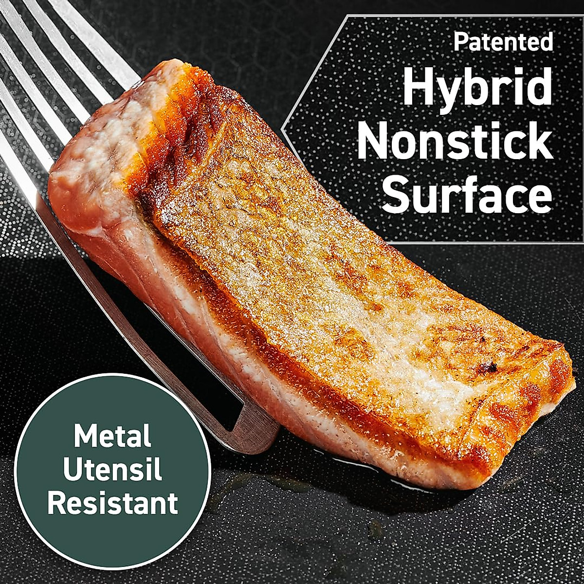 HexClad Hybrid Nonstick 5.5 Qt Deep Sauté Pan and Lid, Dishwasher and Oven-Safe, Compatible with All Cooktops