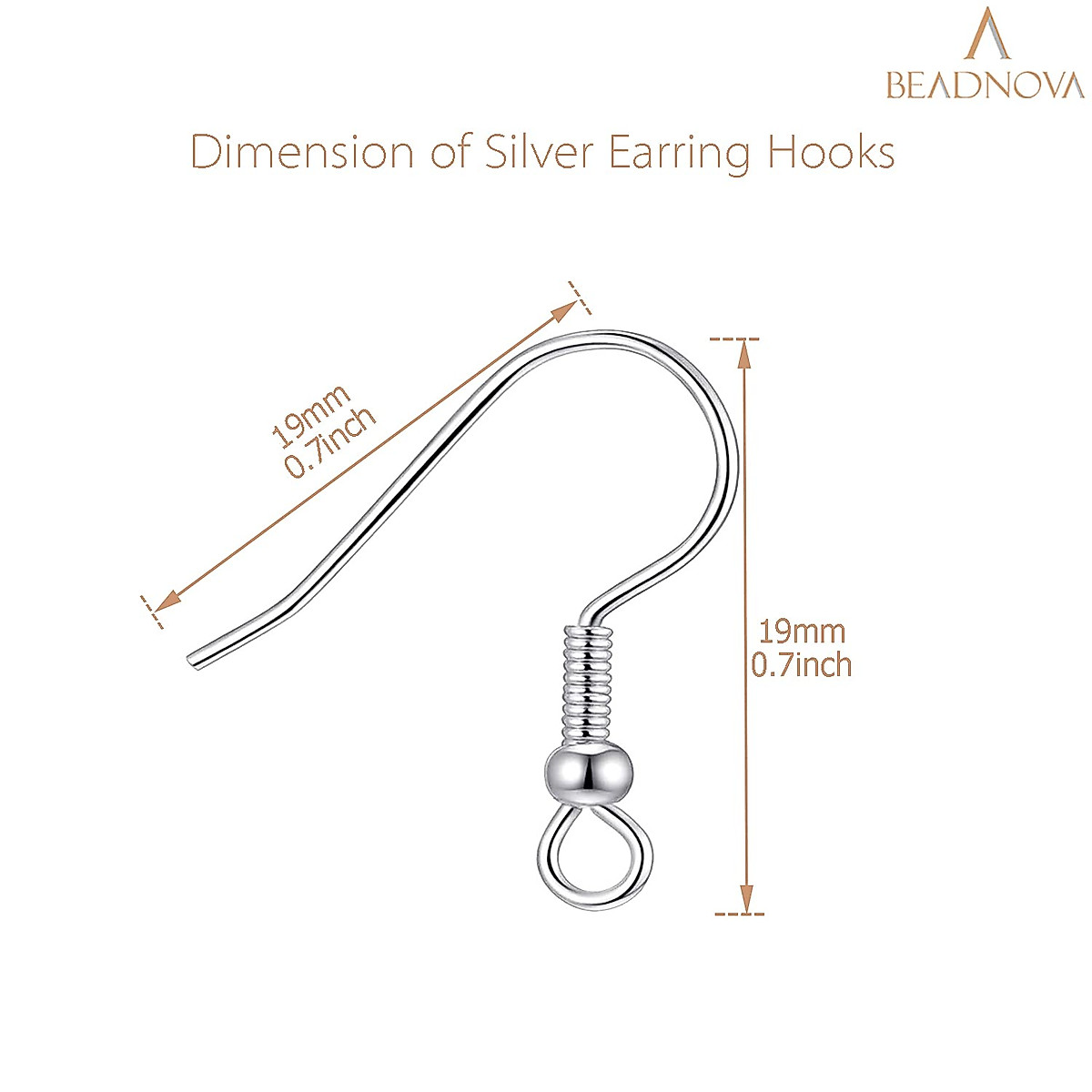 BEADNOVA Fish Hook Earring Hooks 150pcs Earring Findings with Earring Backs for Earring Supplies Earrings Making DIY (150pcs Silver Earring Hooks and 150pcs Earring Backs, Total 300pcs)