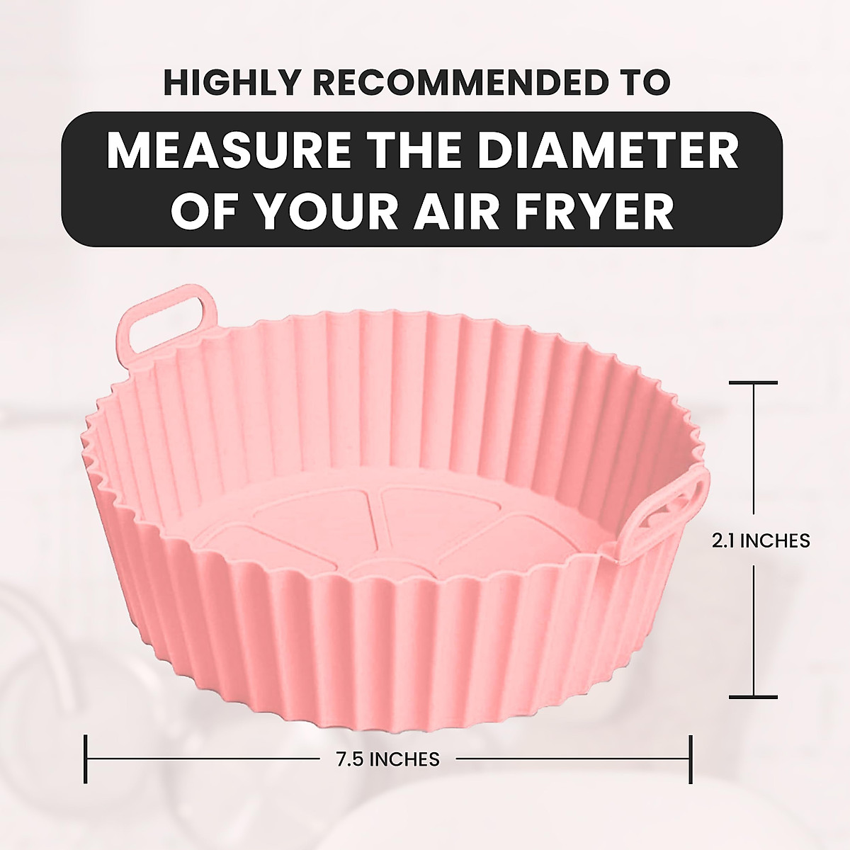 Mava Goods silicone air fryer basket liners, Reusable Air Fryer Silicone liners, pink airfryer silicone Basket Inserts for 3QT-5QT,Reusable Baking Tray Oven Accessories, 2 pack pink