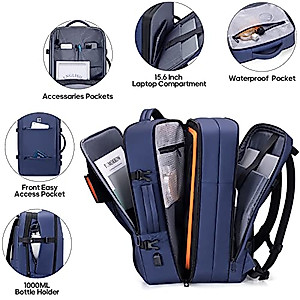 Bagsure Carry On Backpack, 40L Flight Approved Travel Backpack for Men Women, Expandable Water-resistant 17Inch Laptop Backpack, Casual Daypack Luggage Suitcase Backpack for Business Weekend Hiking