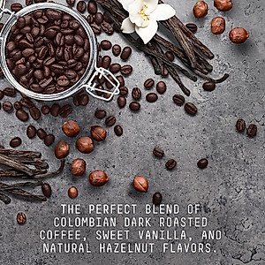 Stone Street Cold Brew Flavored Coffee, Natural Vanilla Hazelnut Flavor, Low Acid, 100% Colombian, Gourmet Coffee, Coarse Ground, Dark Roast, 1 LB