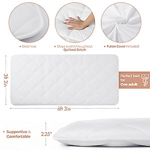 Iyasu Home Twin Japanese Floor Mattress- Shikibuton Floor Bed- Japanese Futon Mattress- Japanese futon Floor Mattress for Adults- 75 by 39 in. Japanese Mattress with Cotton Zip Cover