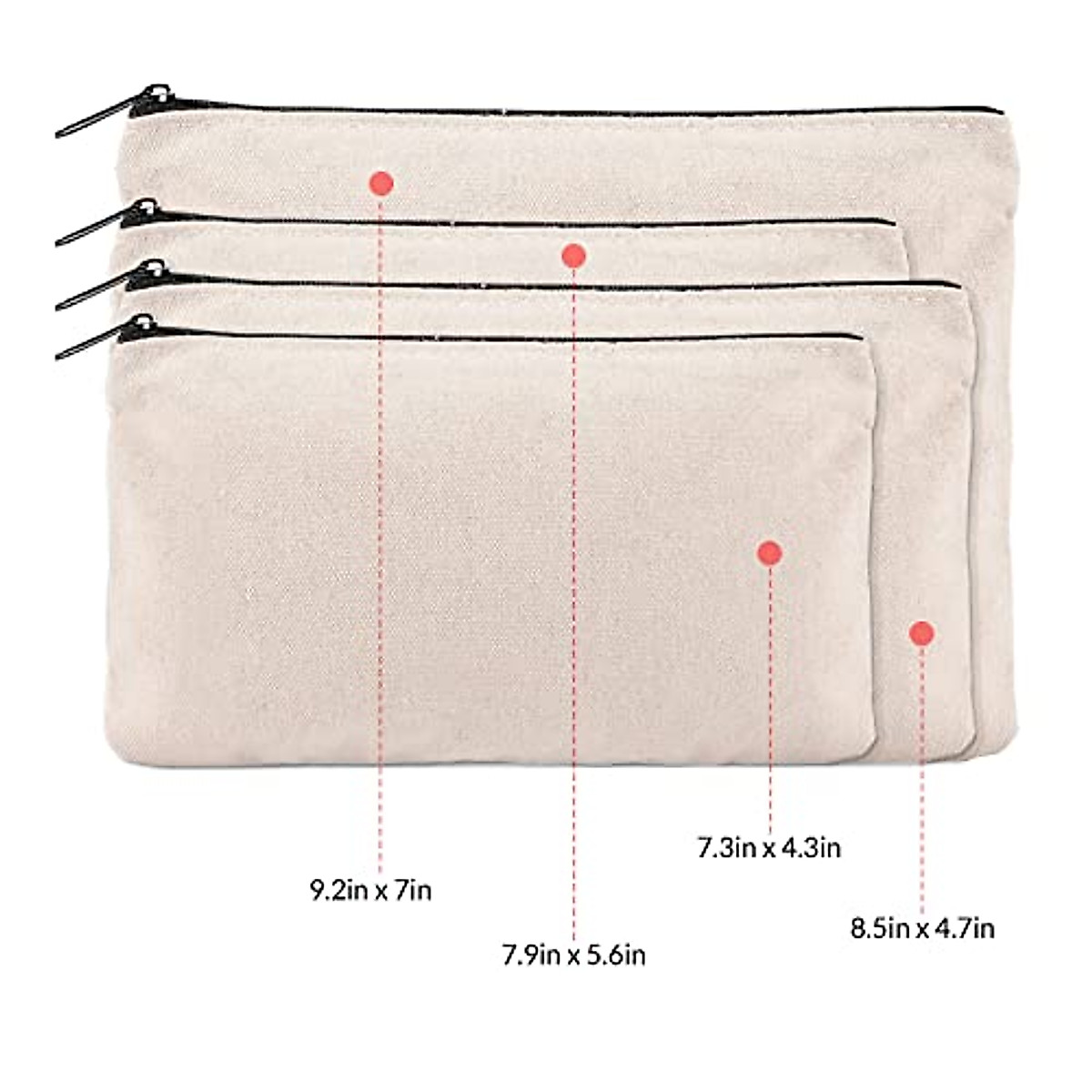 AIPNIS Personalized Name Canvas Zipper Pouch,Custom Craft Bag Canvas Pen Case Makeup Bags,Canvas Pencil Bag Cotton Canvas Cosmetic Bag Multi-Purpose Travel Cosmetic Bag