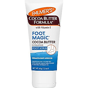 Palmer's Cocoa Butter Formula Foot Magic Exfoliating Foot Scrub with Vitamin E, Use With Foot Scrubber for Pedicure, For Dry, Cracked Feet, 2.1 Ounce